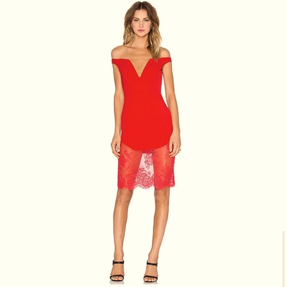 NBD | Dresses | Nwt Nbd Revolve Be Your Distraction Red Lace Dress Nbd ...
